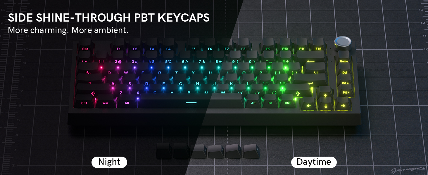 COSTOM WK75 Mechanical Keyboard,75% Gaming Keyboard, 3-Mode Hot ...