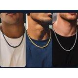 ChainsProMax Stainless Steel Flat Box Chain Male Necklace 22inch 6mm ...