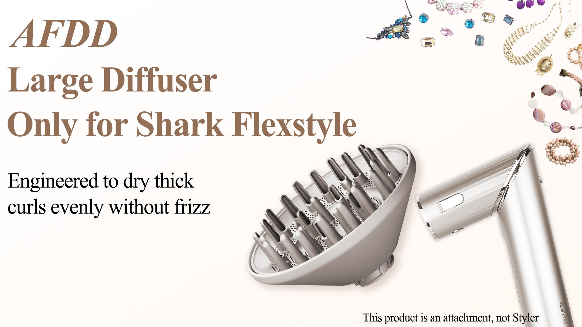 AFDD Large Diffuser Attachment for Shark FlexStyle, 6 inches, Upgraded ...