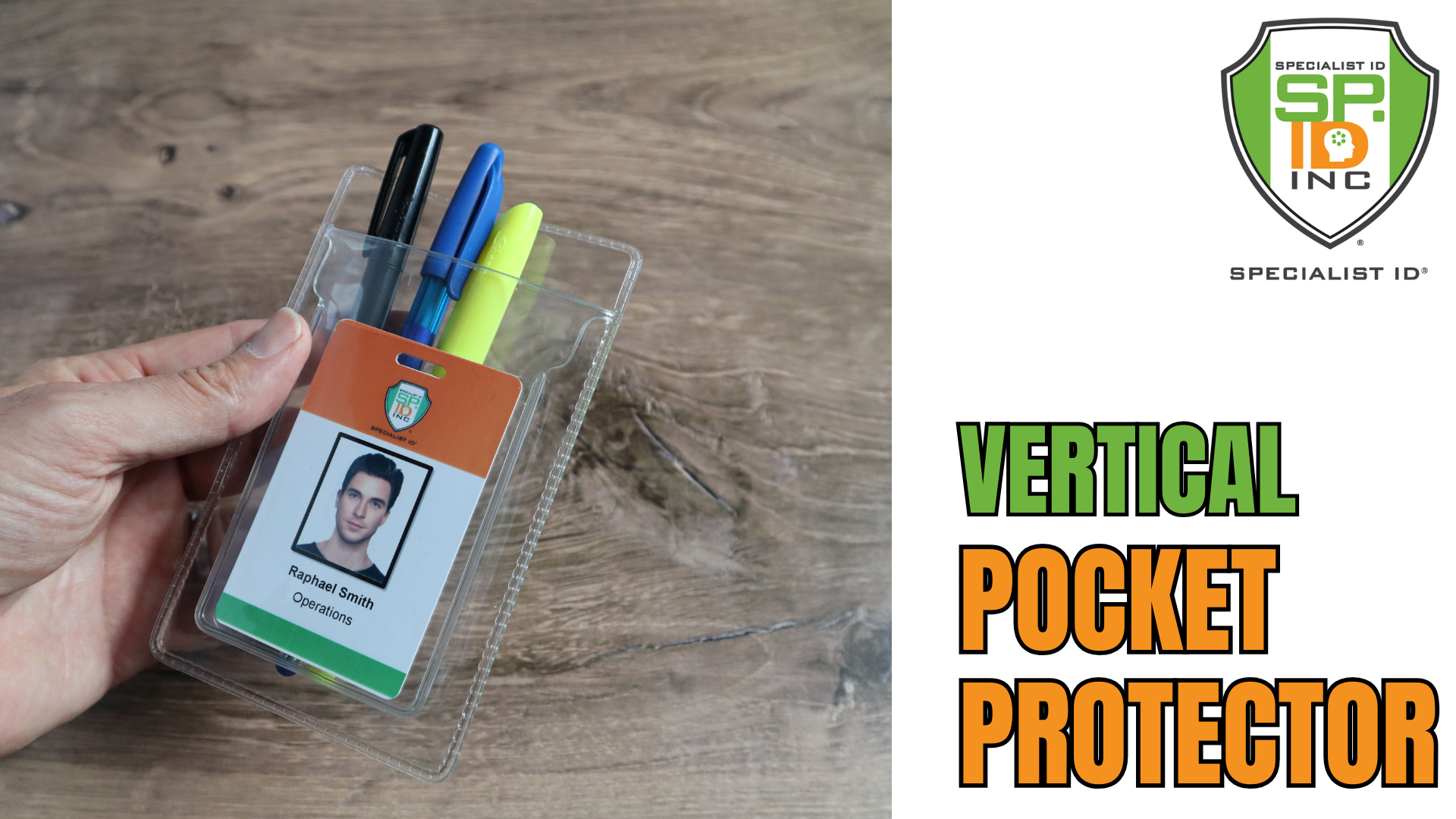 Specialist ID Heavy Duty Pocket Protector & ID Badge Holder - Clear ...