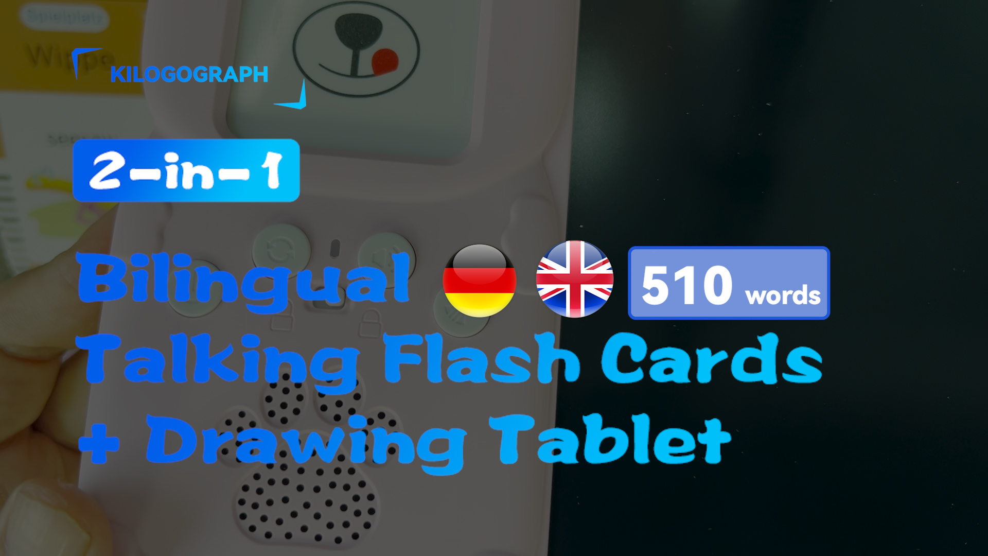 KILOGOGRAPH Talking German Flash Cards, Drawing Writing Tablet, Sensory ...