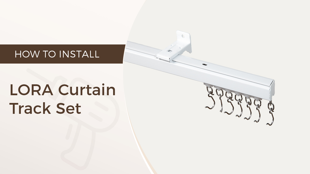 TWOPAGES Ceiling or Wall Mount Track Set with Hooks, Medium Size for ...