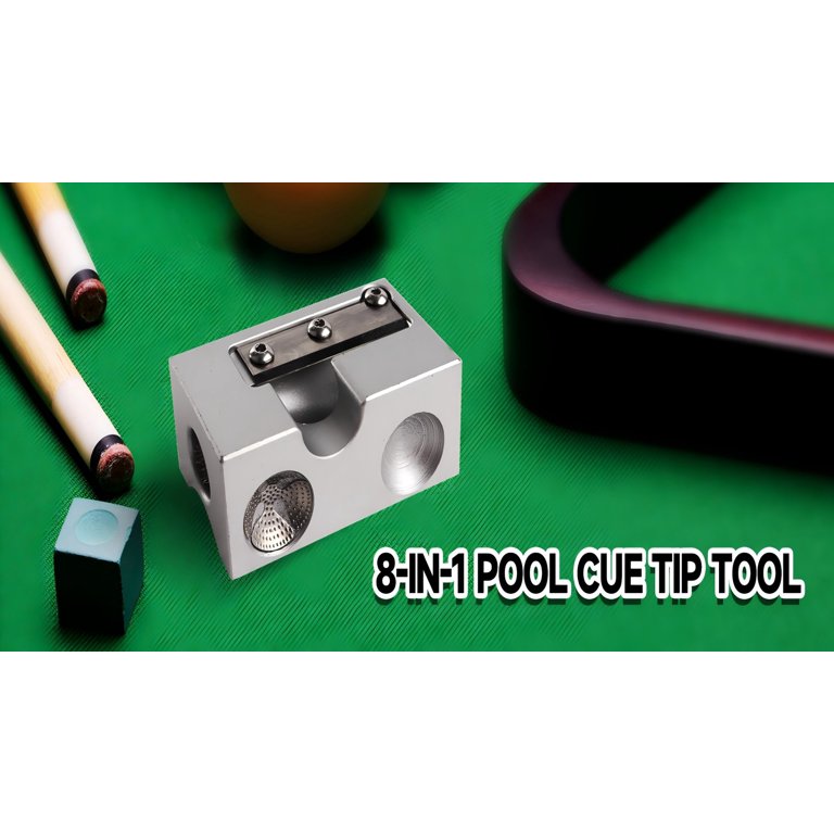 Pool Table Accessories 8-in-1 Pool Cue Tip Tool Kit - Billiard Cue ...