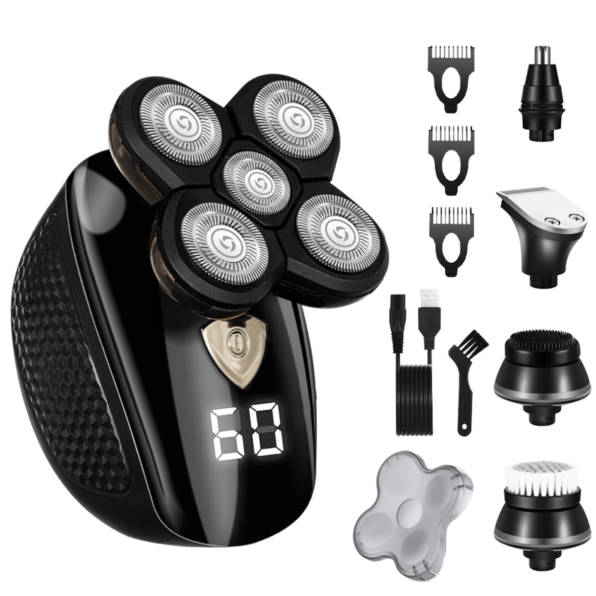 DFITO Balder Pro Head Shaver Electric Waterproof Cordless Razor with 5 ...