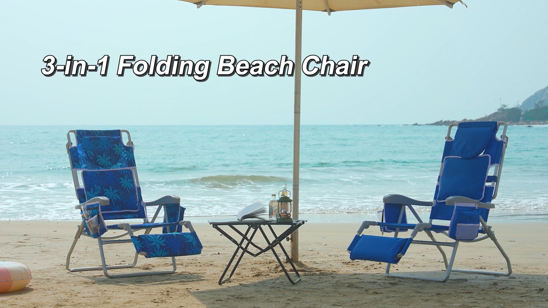 SUNSPIRE 3 in 1 Beach Chair with Face Hole Footrest, Lounge Reclining ...