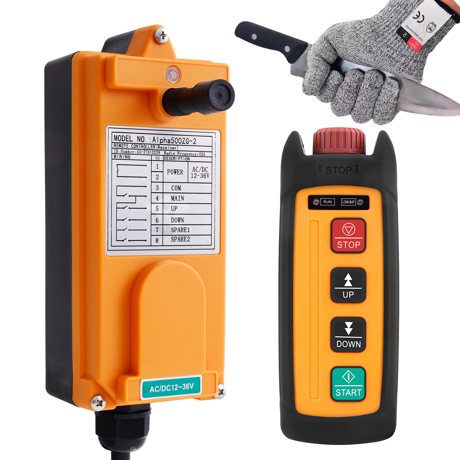 2 Channel Mini Industrial Wireless Crane Radio Remote Control 110V for ...