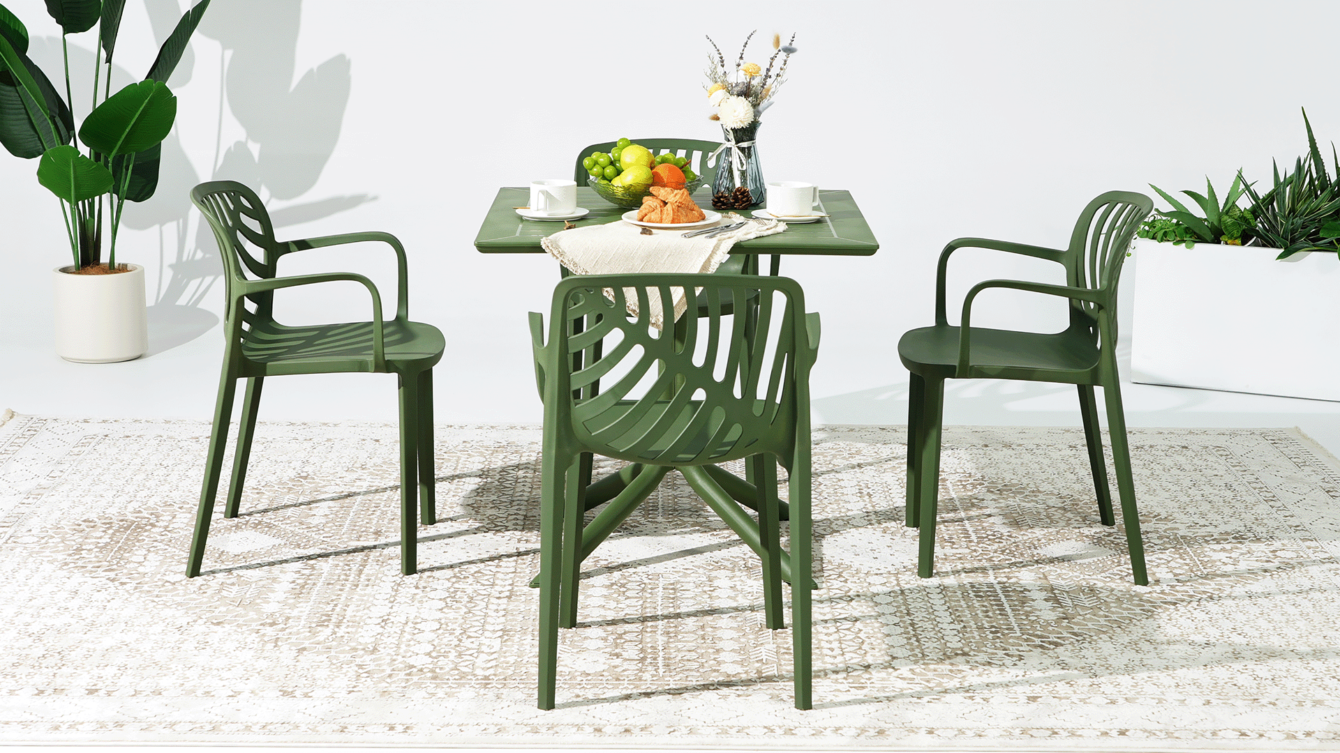 WestinTrends Playa 5-Piece Outdoor Square Patio Dining Table Set with ...