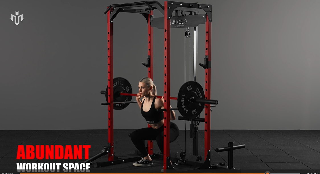 Mikolo Power Rack Cage, 1200 lbs Capacity with LAT Pulldown System ...
