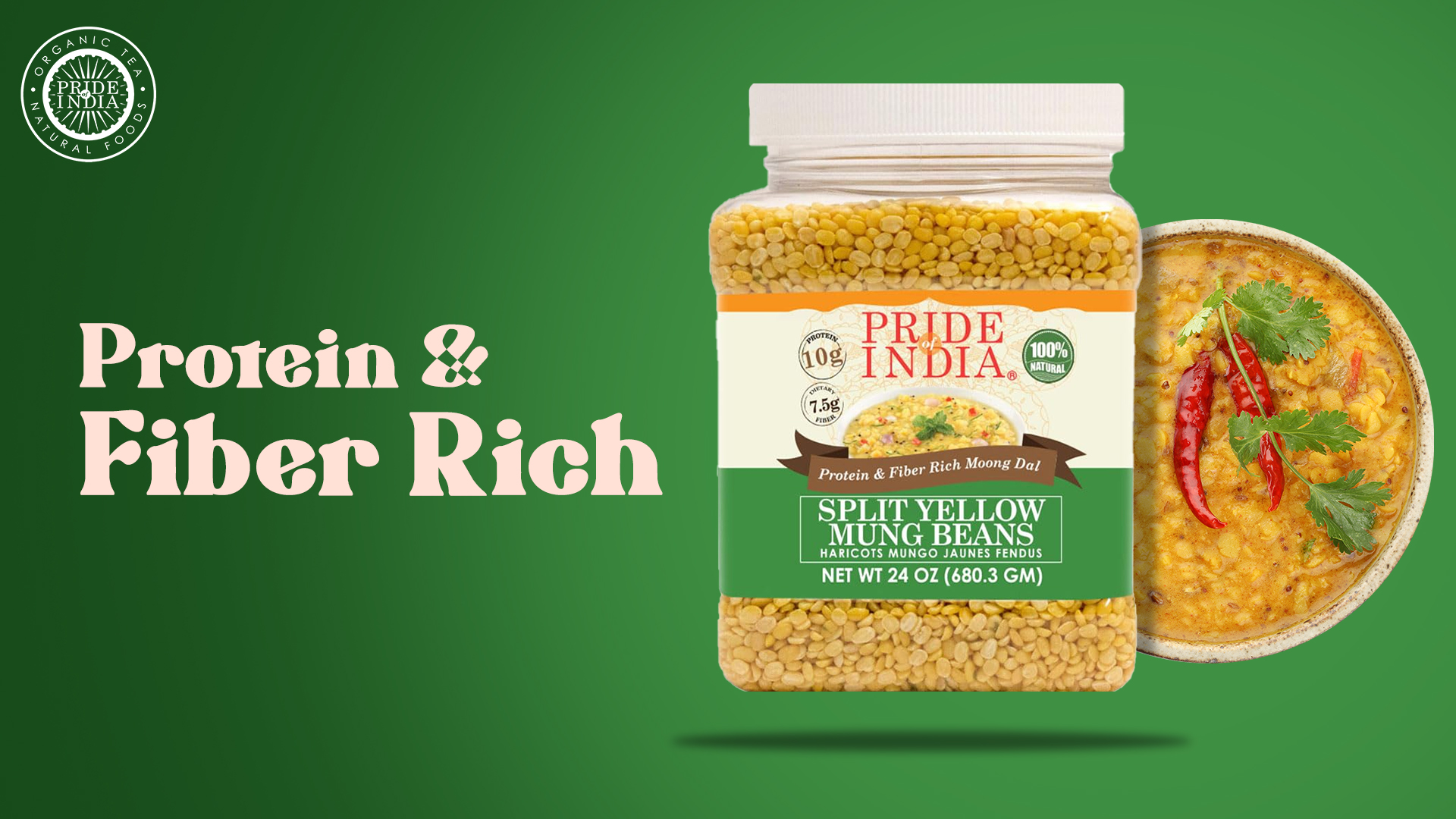 Pride Of India - PACK of 6 - Indian Split Yellow Mung Lentils - Protein ...