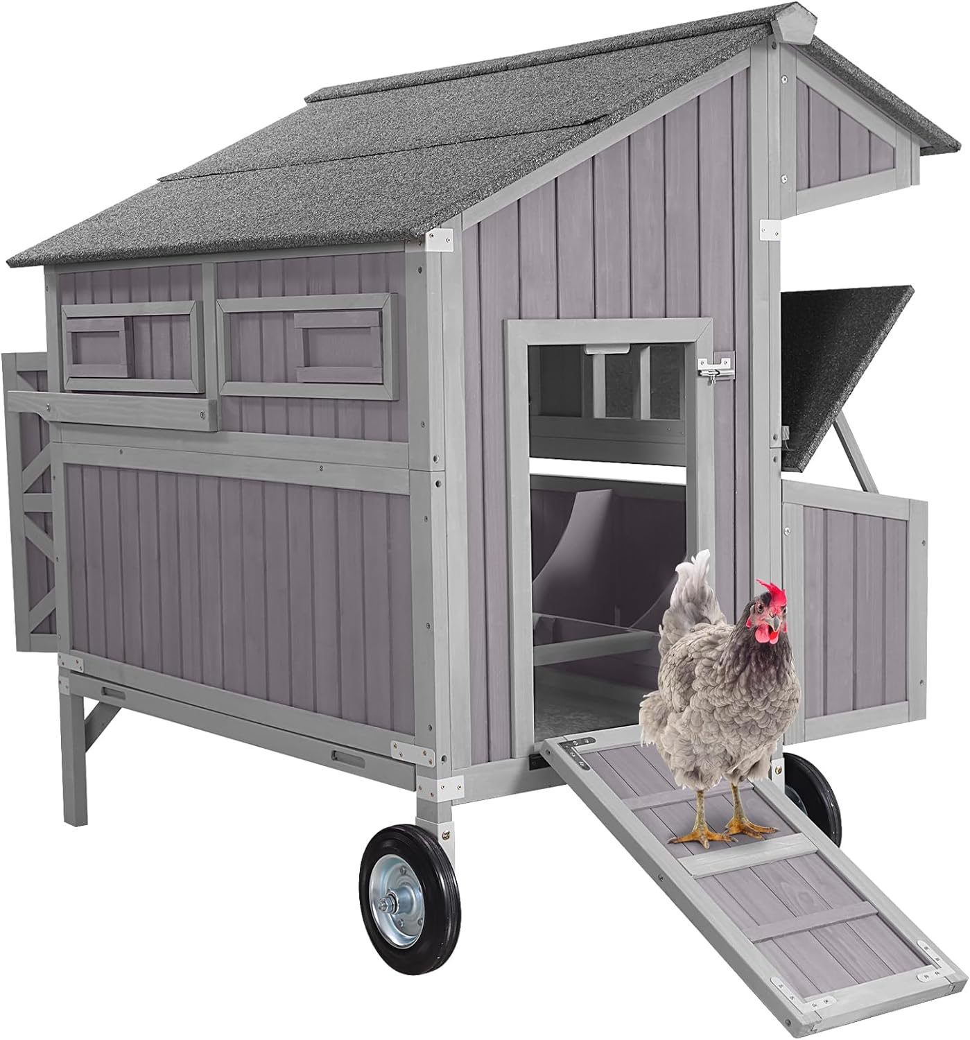 Aivituvin Chicken Coop Upgrade Durable Outdoor Chicken House with Large ...