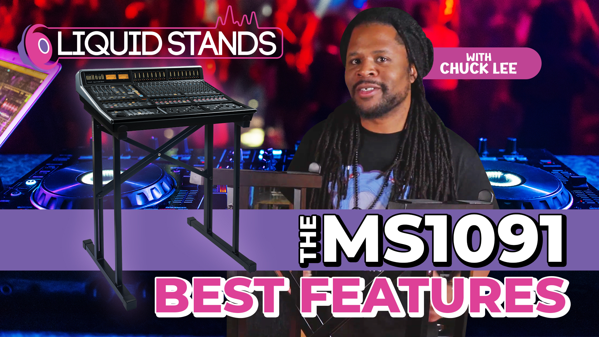 Liquid Stands Portable Audio Mixer Stand - Angled Foldable & Adjustable ...