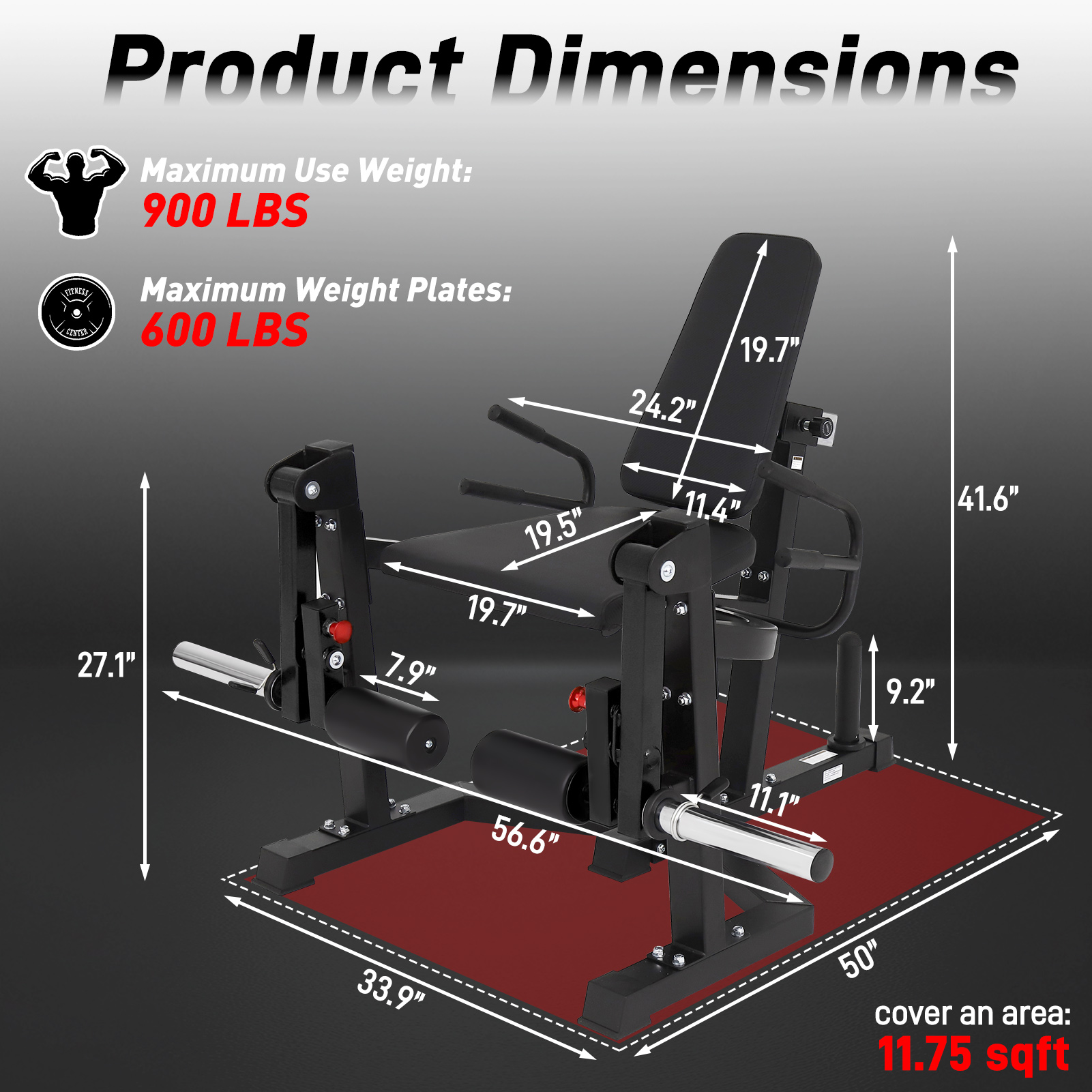 Hlivelood 3 in 1 Leg Extension and Curl Machine, Seated Leg Extension ...