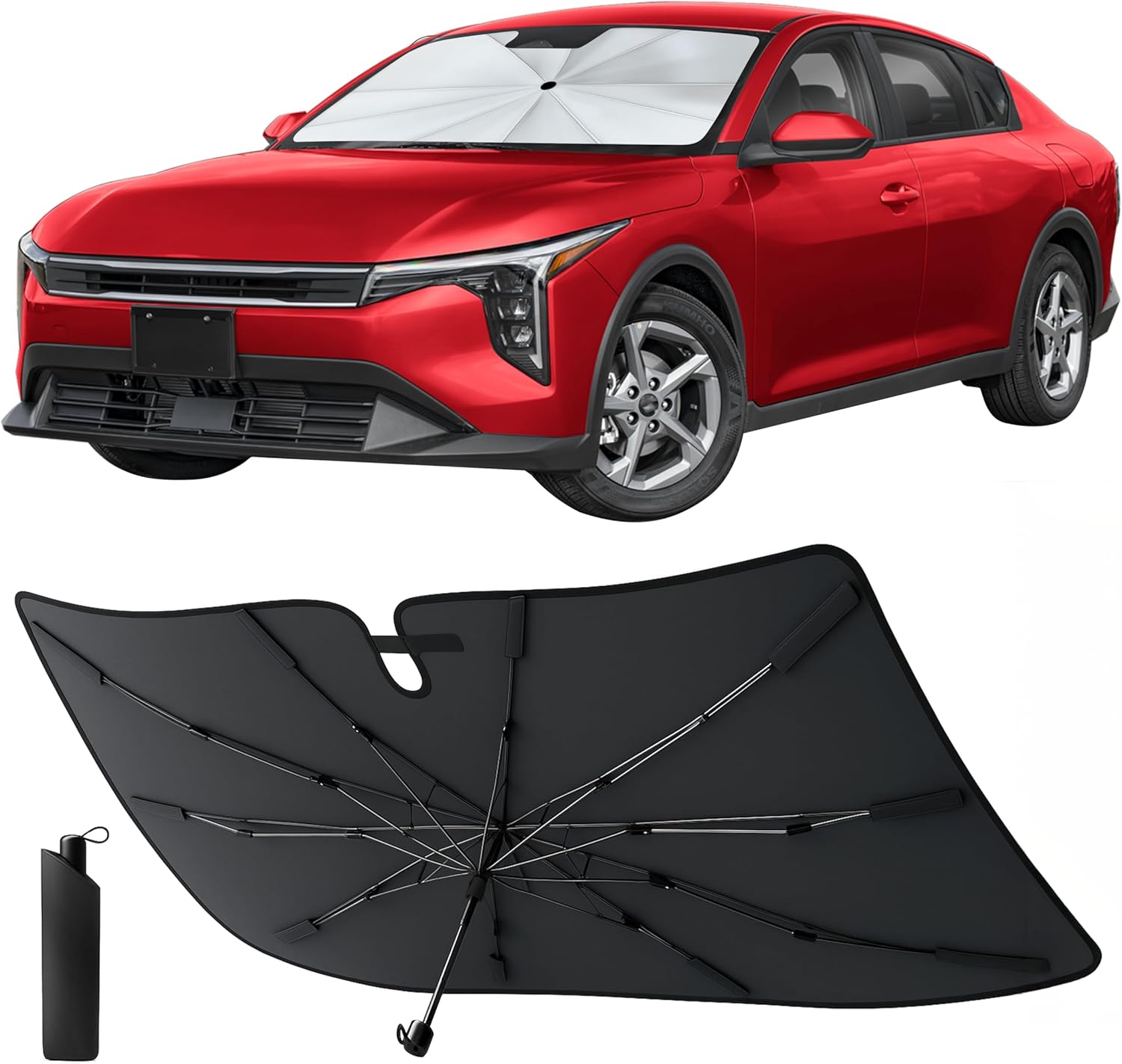 "EcoNour Automotive Foldable Sunshade for Front Windshield, UV ...