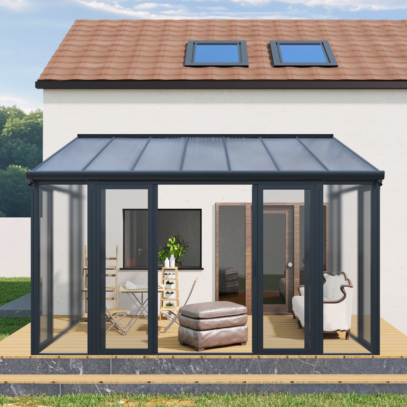 10x14 FT Hardtop Gazebo Outdoor Aluminum Pergola with 3 Lockable ...