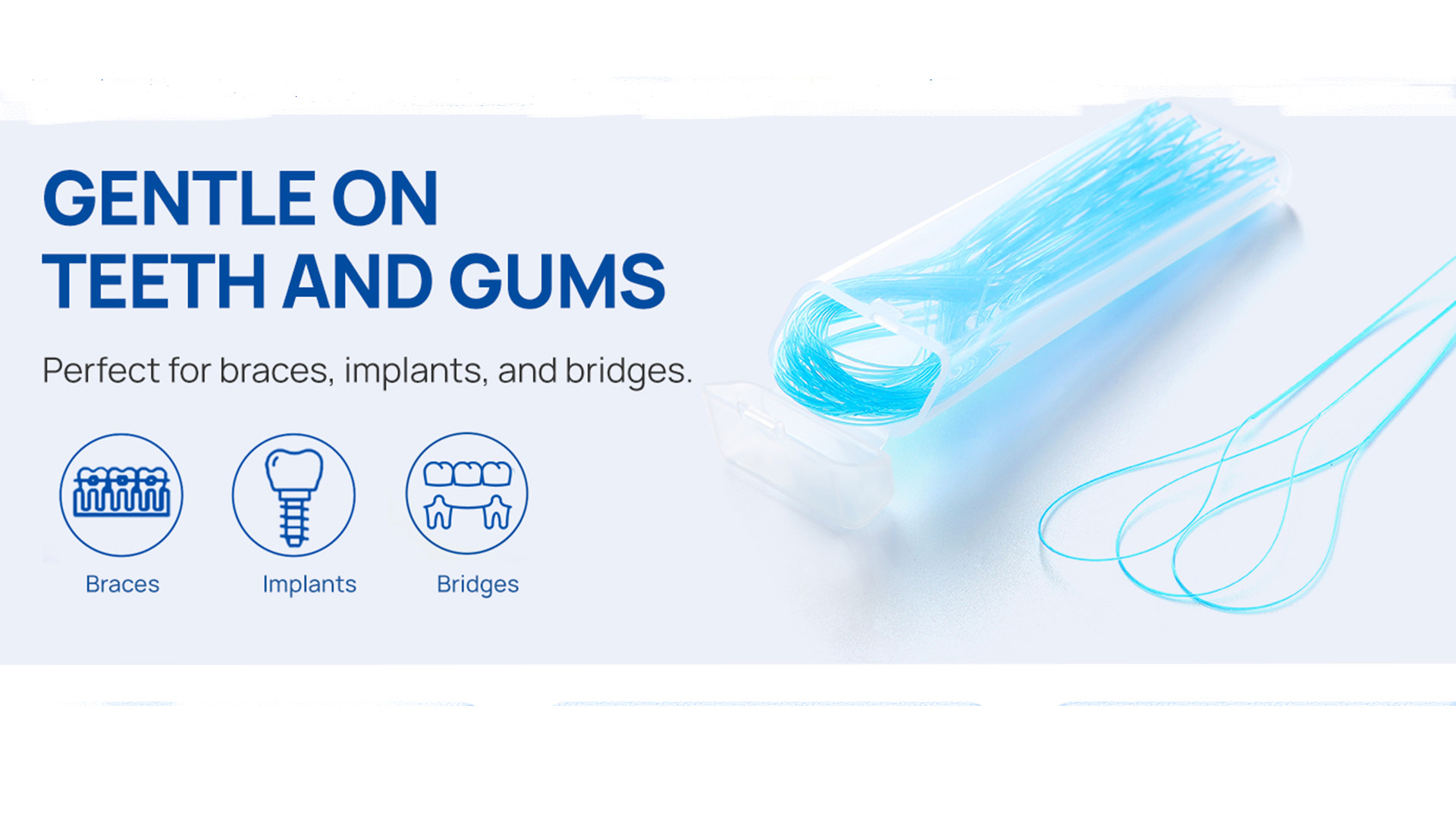 JMU Dental Floss Threaders, Flexible Durable Plastic, 100 Pcs, For ...