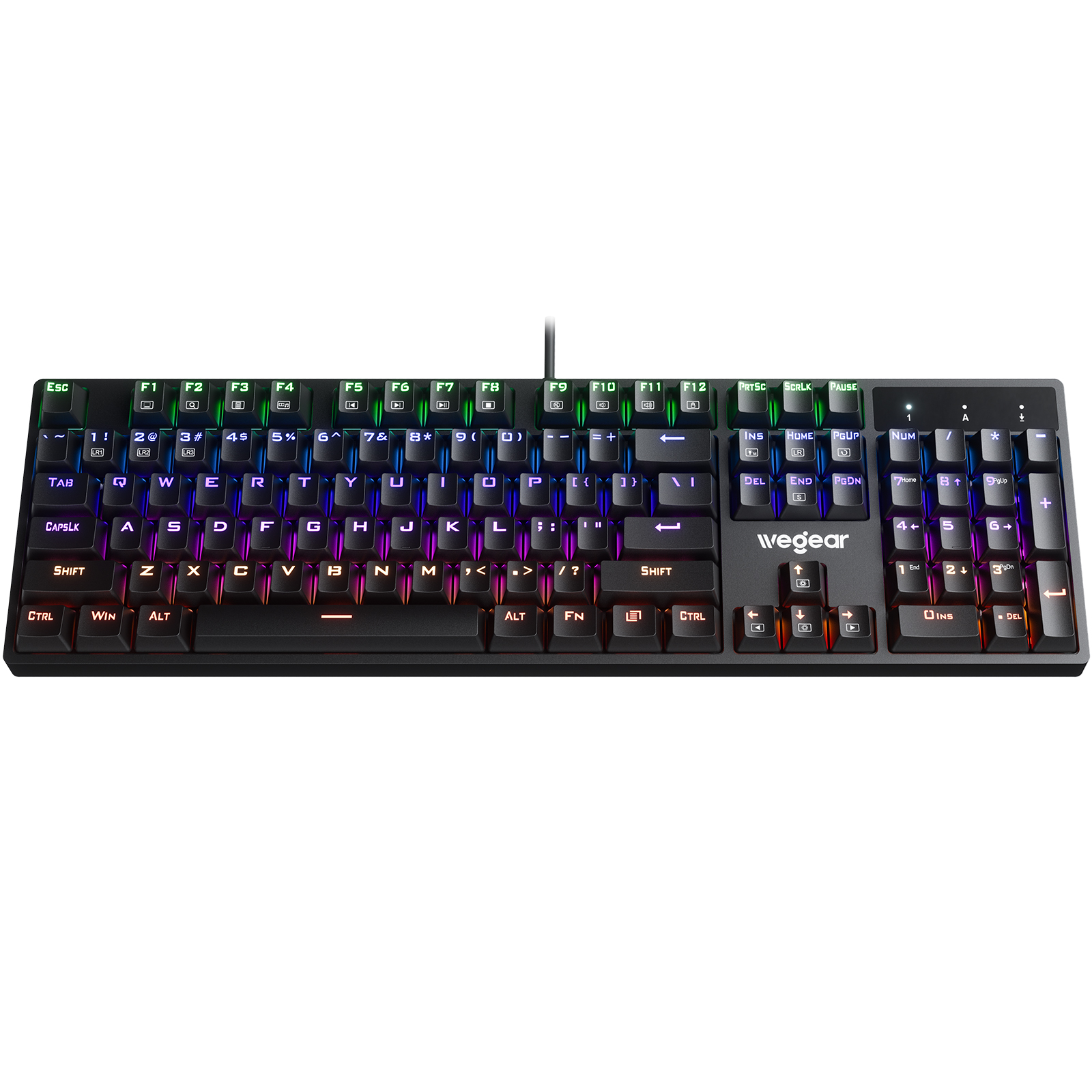 wegear Portable Mechanical Gaming Keyboard RGB Backlit wired Keyboard ...