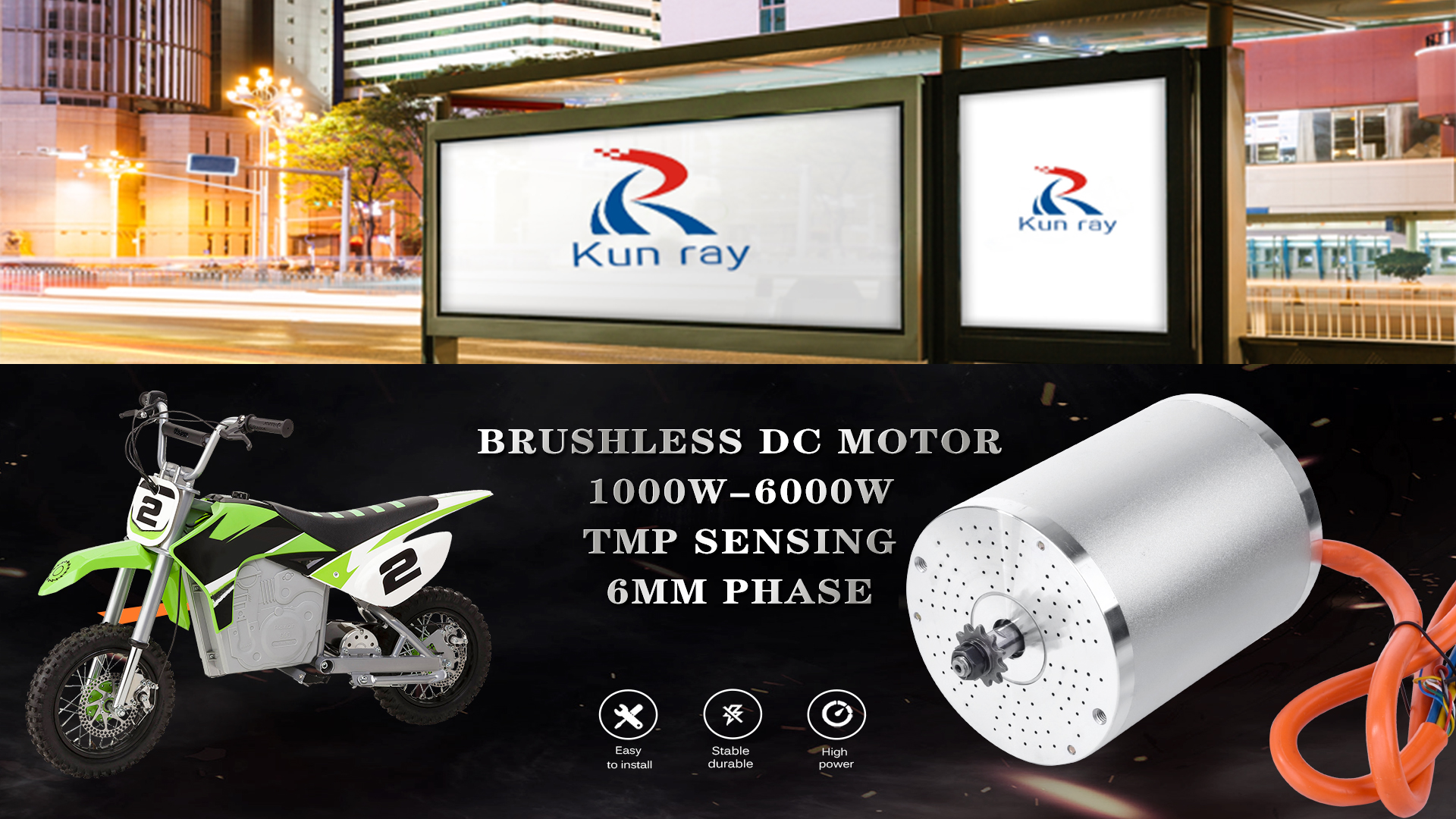 Electric Brushless Motor Kit 72V 3000W BLDC Motor With Heat Sink, BLDC Controller 80A,LED Volt ...