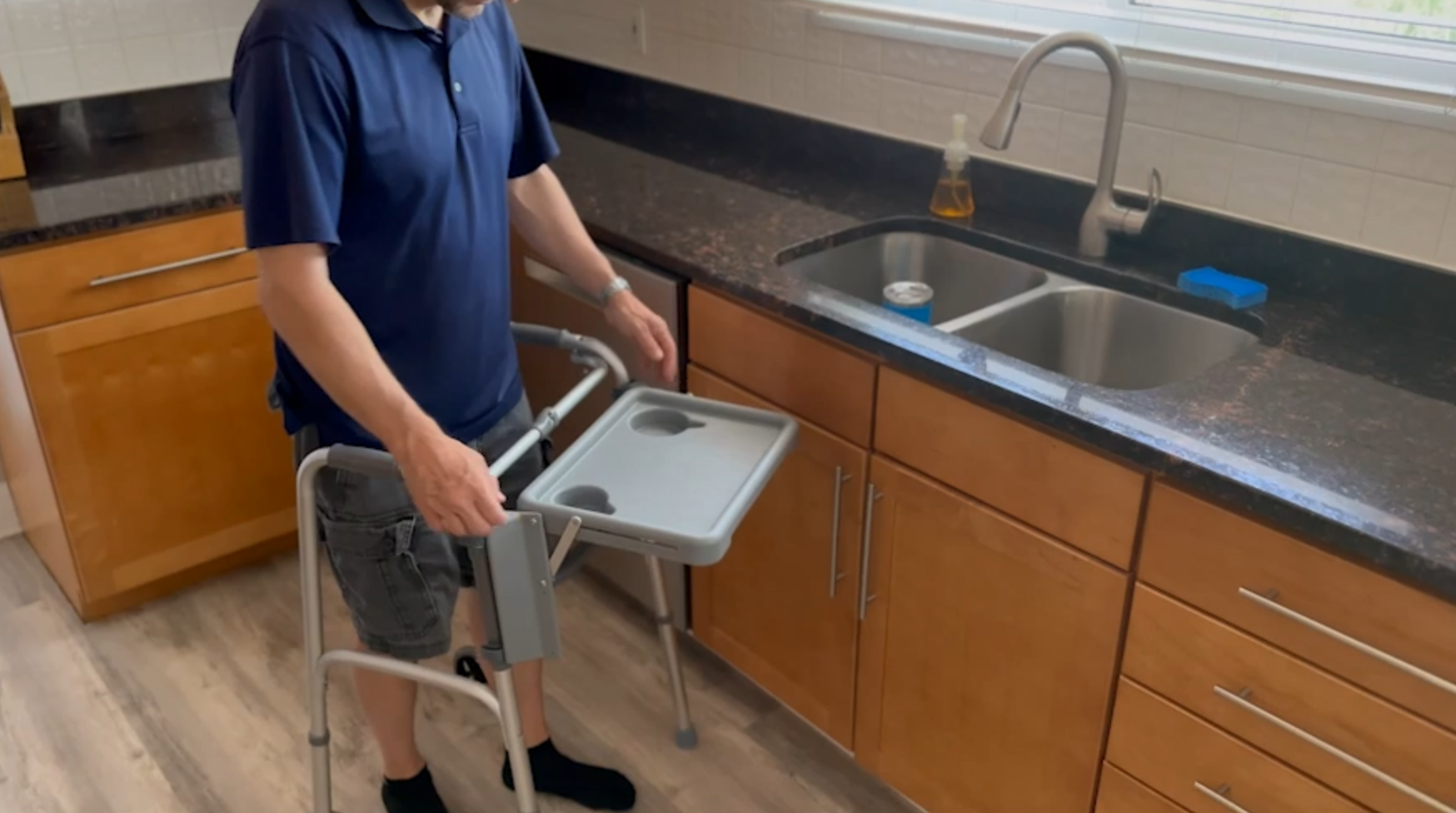 DMI Universal Medical Walker Tray, Folding, Cup Holders, Tool Free ...