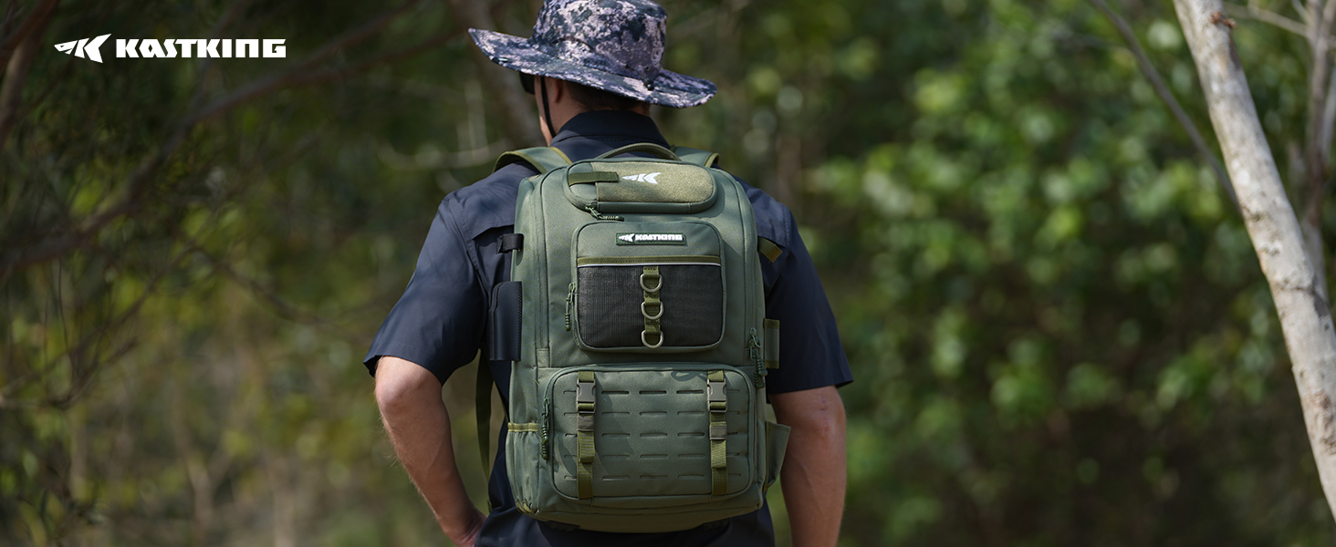 KastKing Fishing Tackle Backpack with Rod Holders 4 Tackle Boxes ...