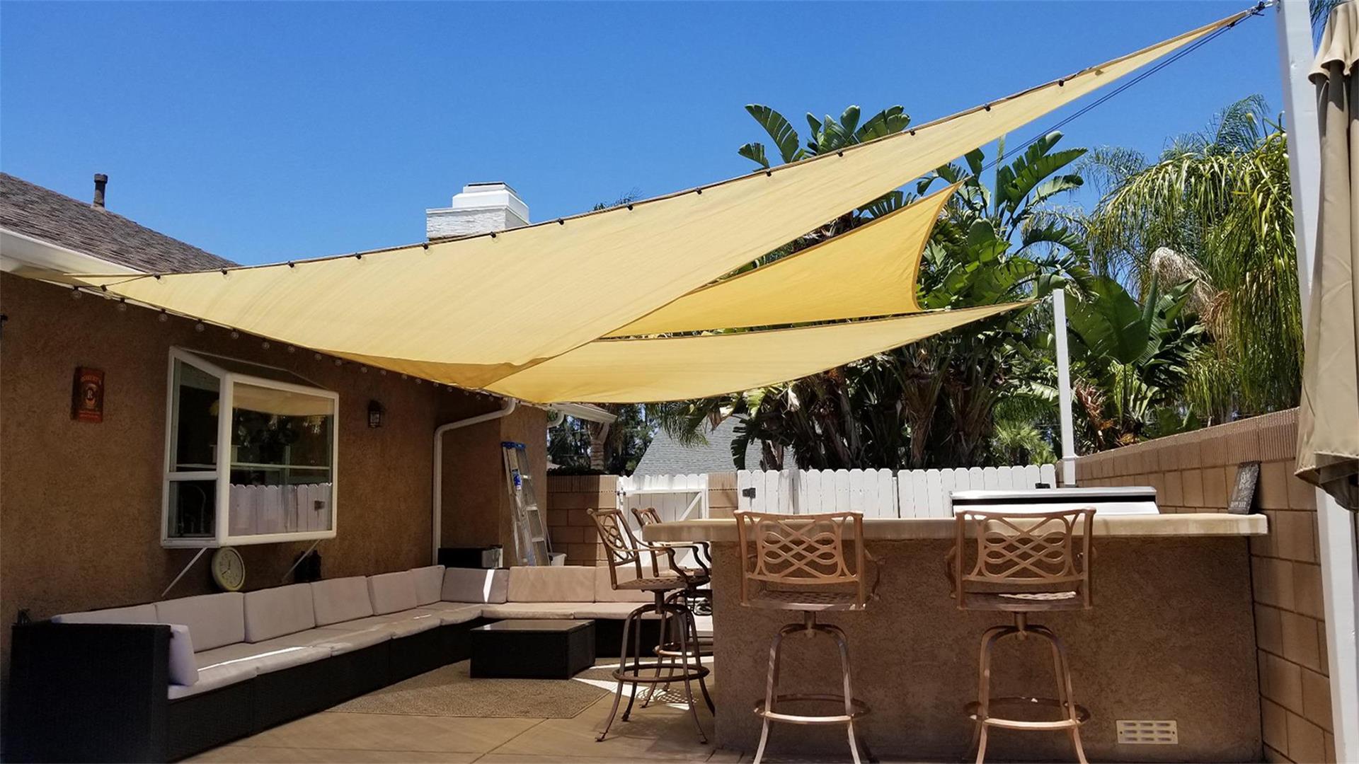 LOVE STORY Sun Shade Sail 10' x 10' x 10' Brown Triangle Canopy UV ...
