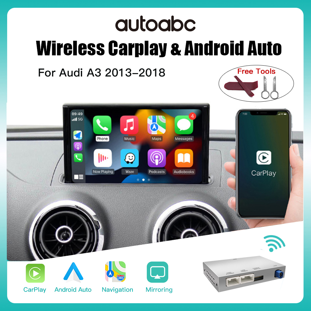 AUTOABC Wireless CarPlay for Audi A3 S3 8V Q2 2013-2018 with Android ...