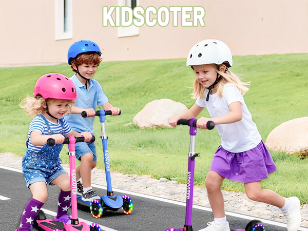 2-in-1 Kids Scooter for Ages 3-12, 3 Wheel Lean to Steer Scooter with ...