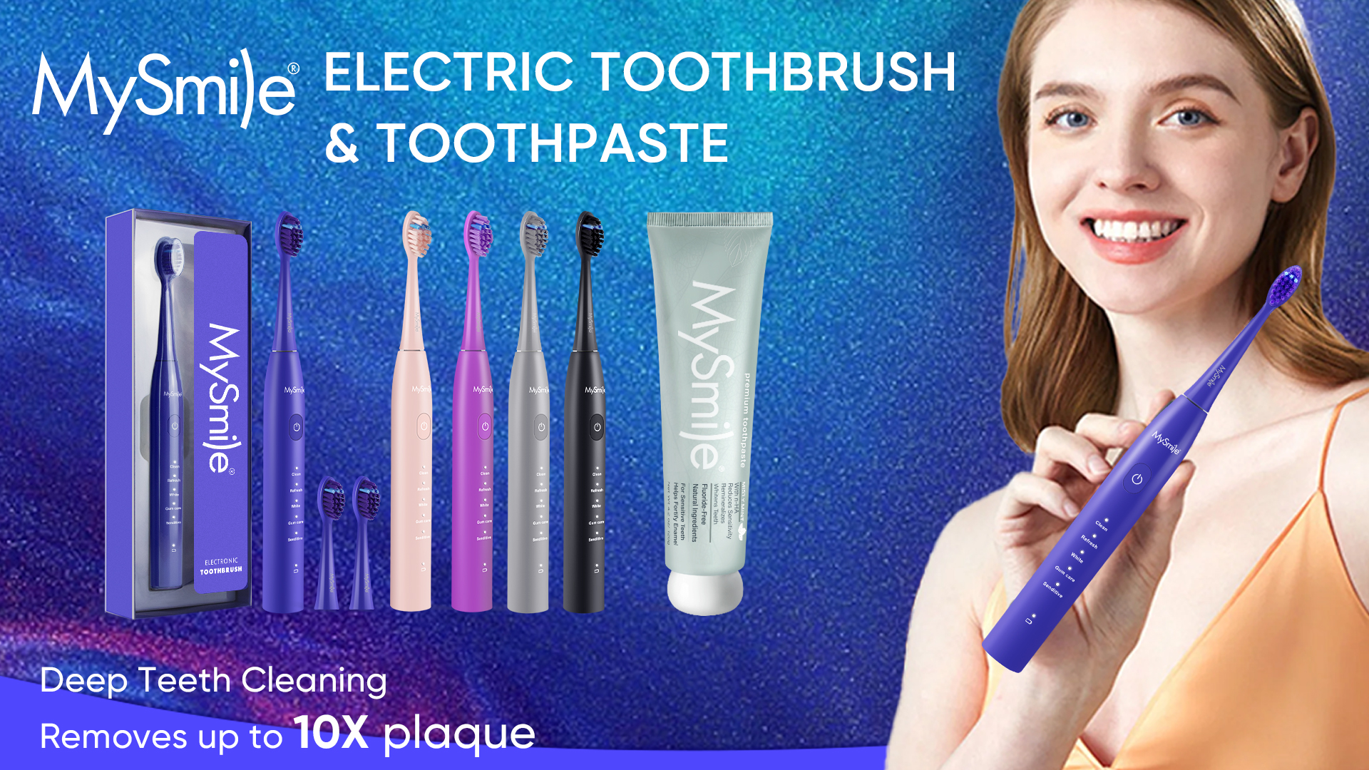 MySmile DY156 Sonic Electric Toothbrush for Adults, Super Vibration ...