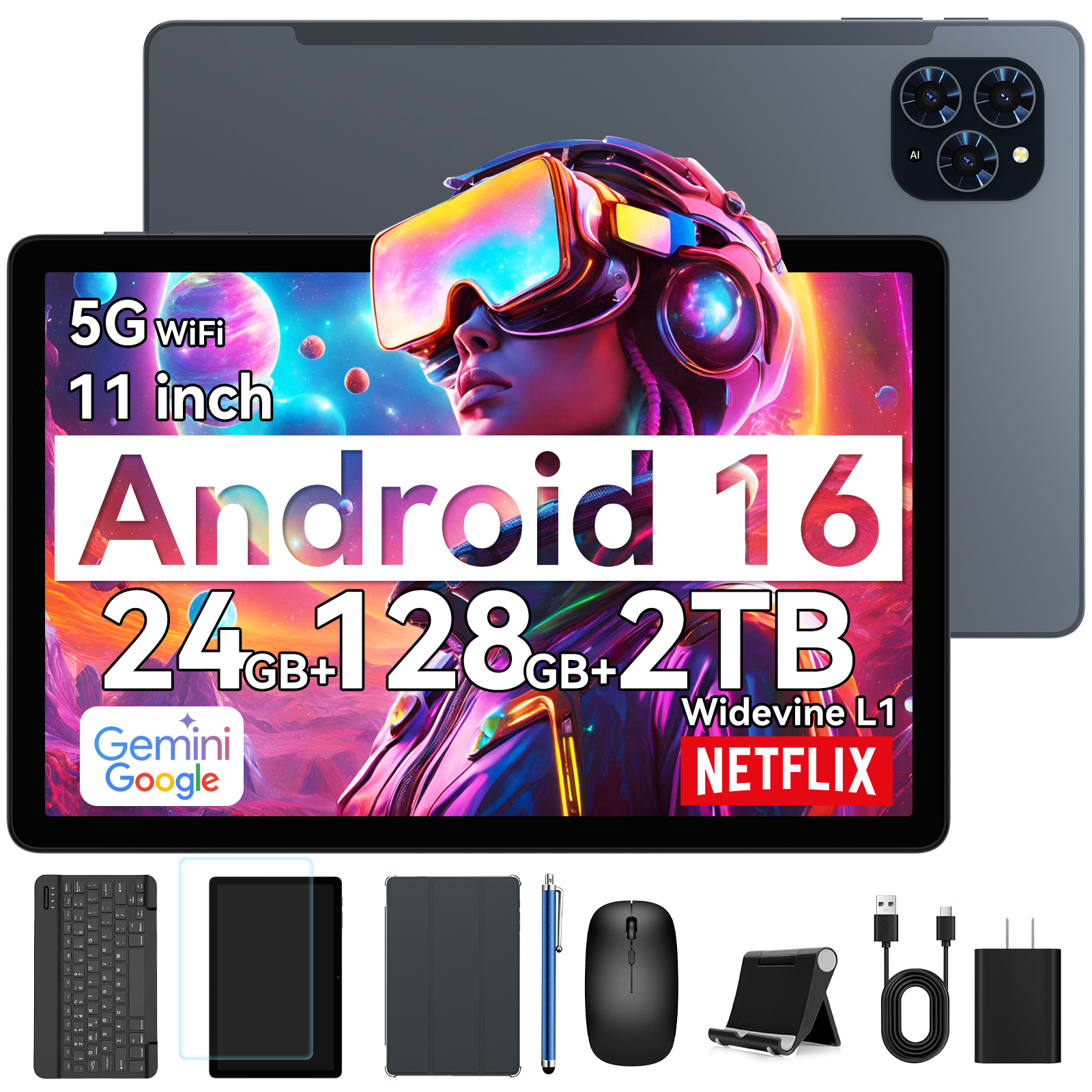 Free Shipping! Tabwee Android 15 Tablet 11 Inch FHD Display 24GB RAM ...