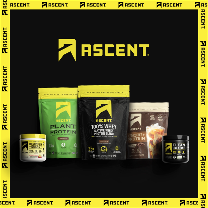 Ascent 100% Whey Protein Powder, Vanilla Bean 2 lb, 25g Protein, No ...
