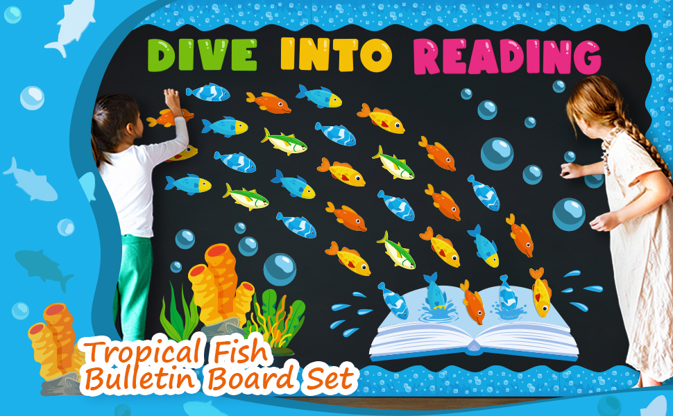 Tropical Fish Bulletin Board Decorations Set, Under The Sea Classroom ...