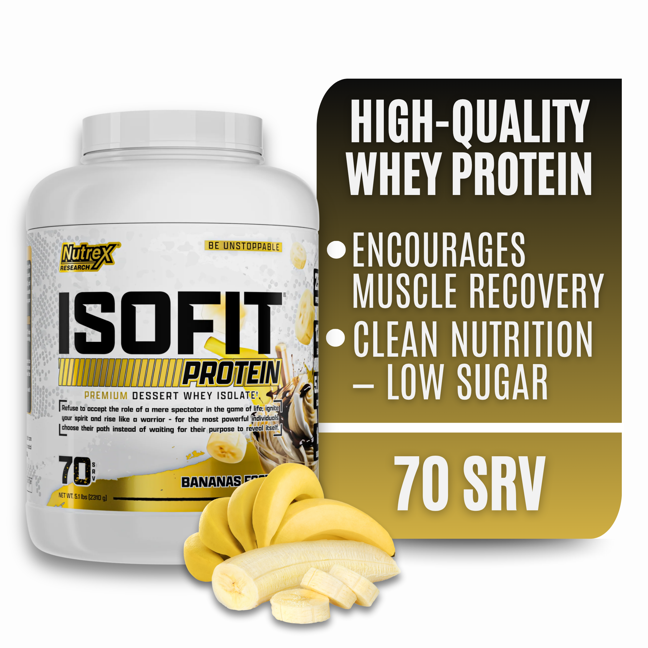 Nutrex IsoFit Banana Foster – 100% Whey Protein Isolate Powder for Lean ...