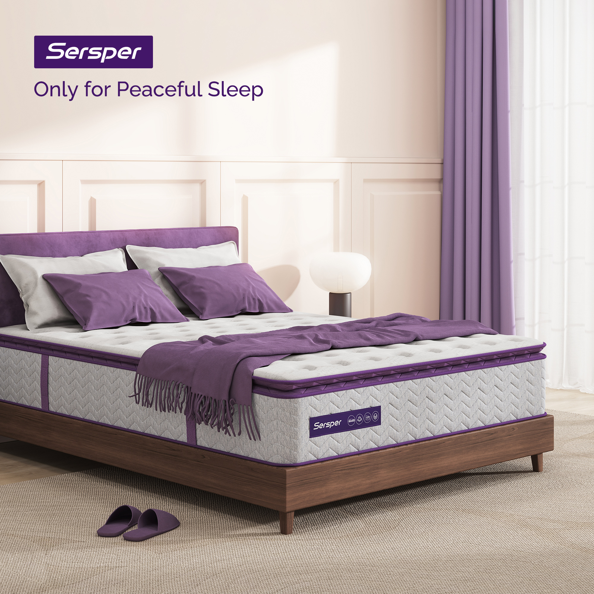 Sersper Full Mattress, 12 Inch Hybrid Pillow Top Full Size Mattress in ...
