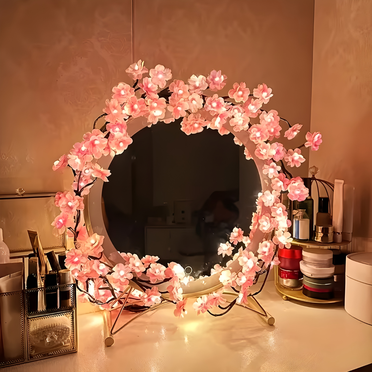 96 LED Cherry Blossom Branch Vine Light, Wall Hanging Decoration Light ...