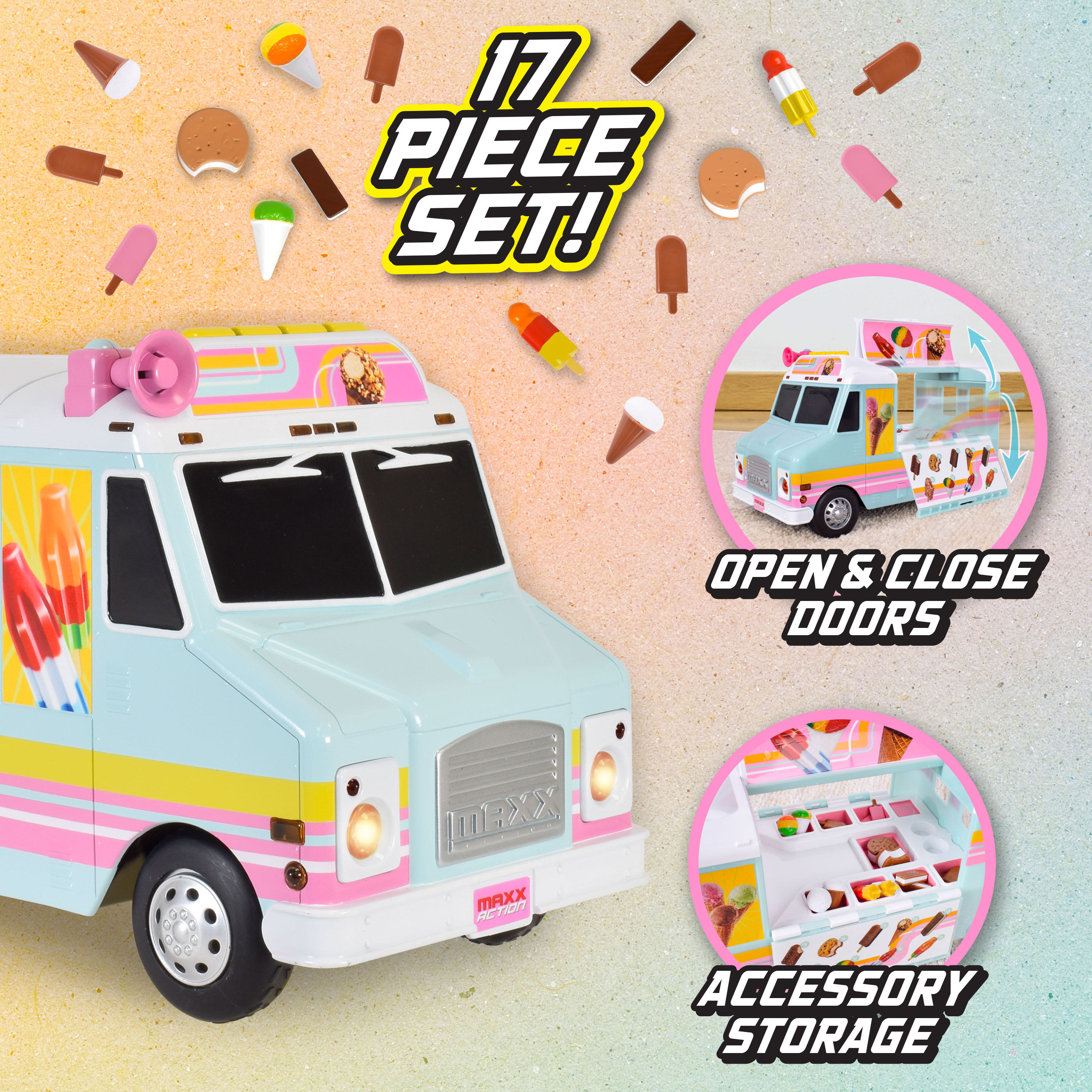 Maxx Action, 12" Motorized Lights and Sounds Large Ice Cream Truck ...