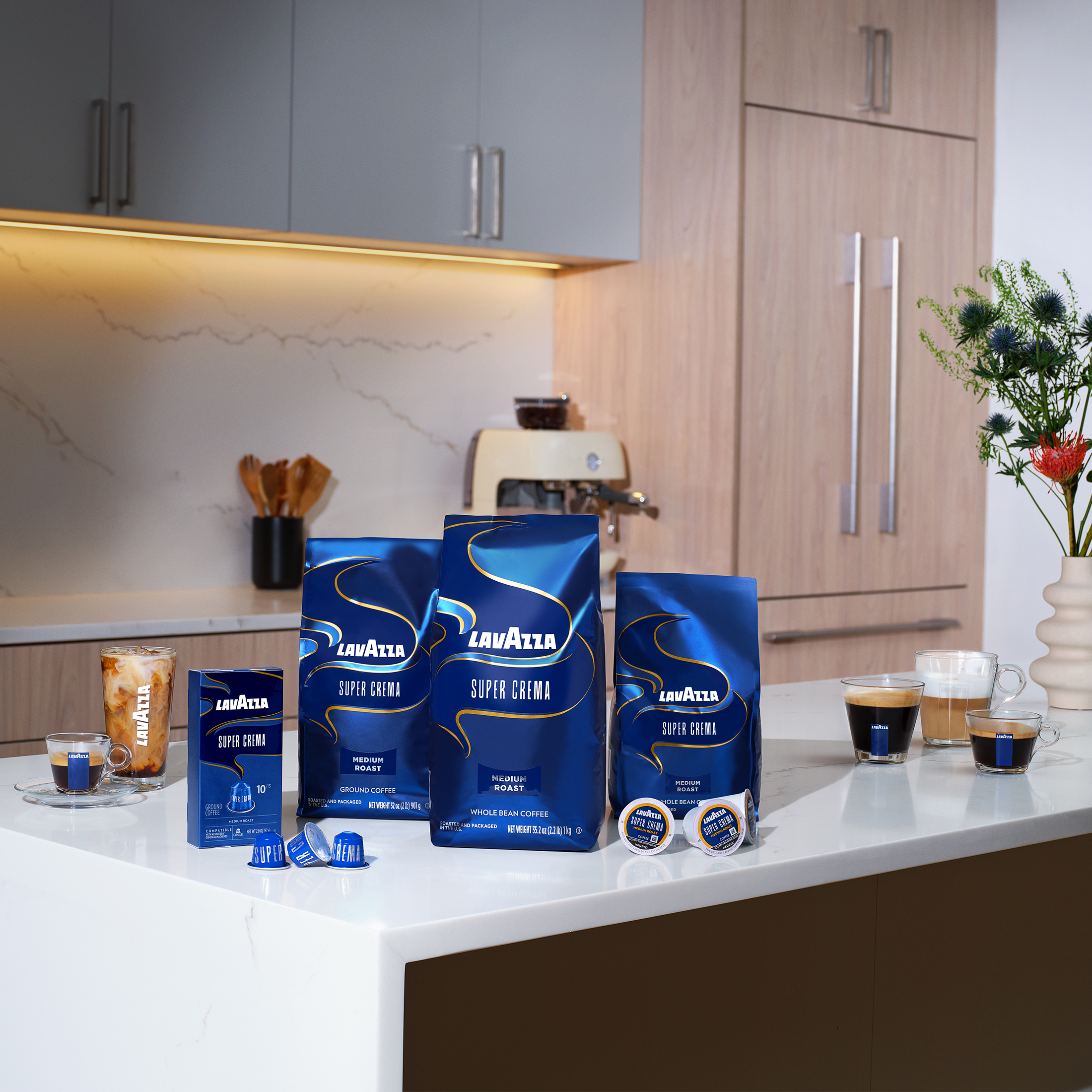 (3 pack) Lavazza Super Crema Whole Bean Coffee, Medium Espresso Roast ...