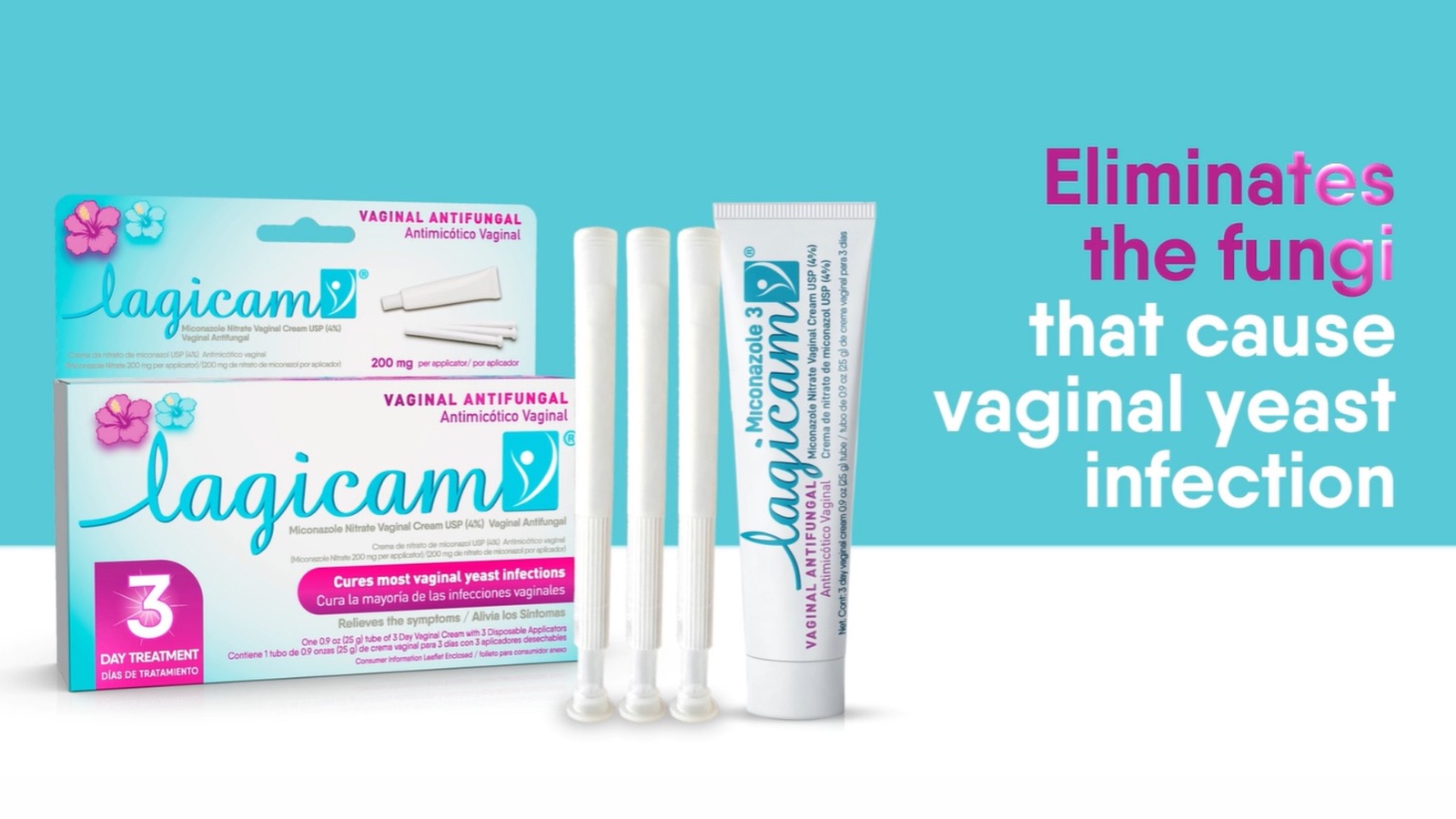 Lagicam 3-Day Vaginal Antifungal Miconazole,Quick Yeast Infection ...