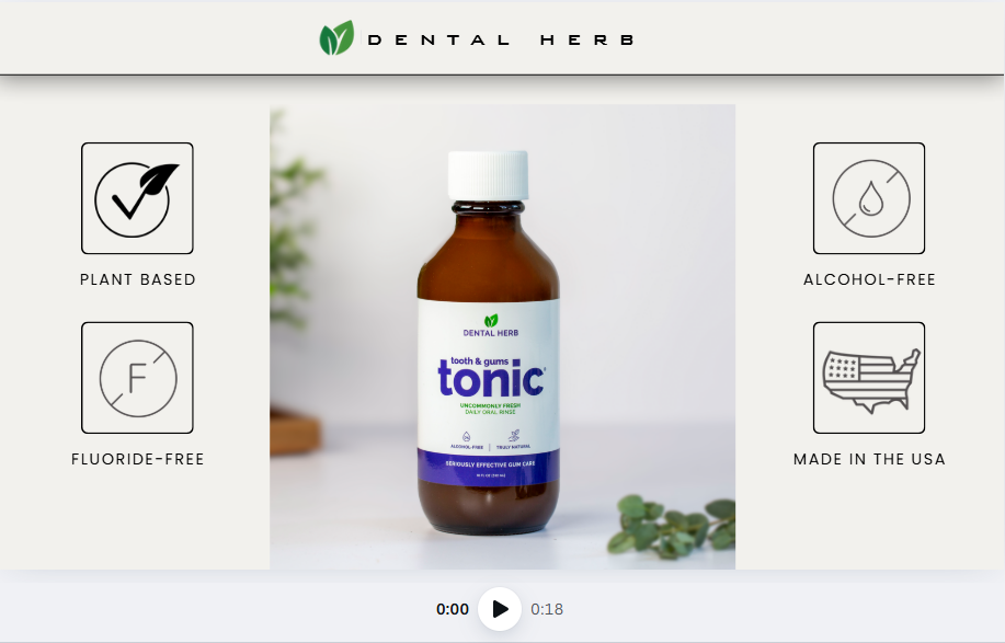 Dental Herb Tooth & Gums Tonic, Plant-Based, Alcohol-Free, Fluoride ...