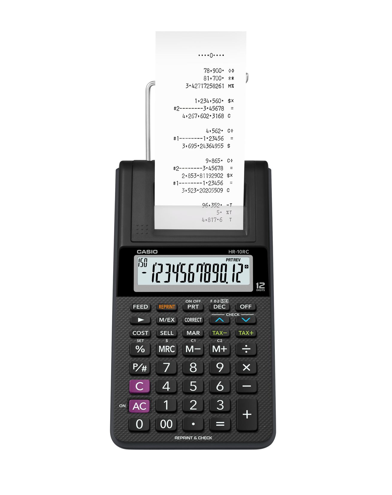 Casio HR-10RC 12-Digit Printing Calculator with Easy Display - Walmart.com