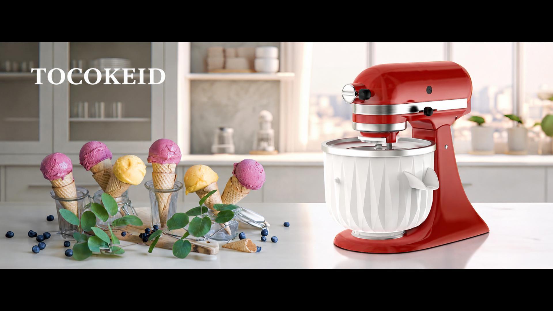TOCOKEID 2QT Ice Cream Maker Attachment for KitchenAid Stand Mixers ...