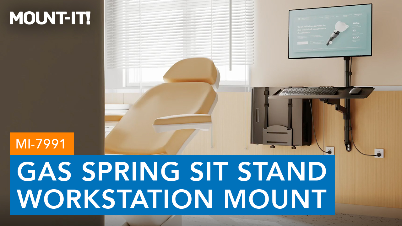 Mount-It! Monitor Wall Mount Workstation with Keyboard Tray | Fits 32 ...