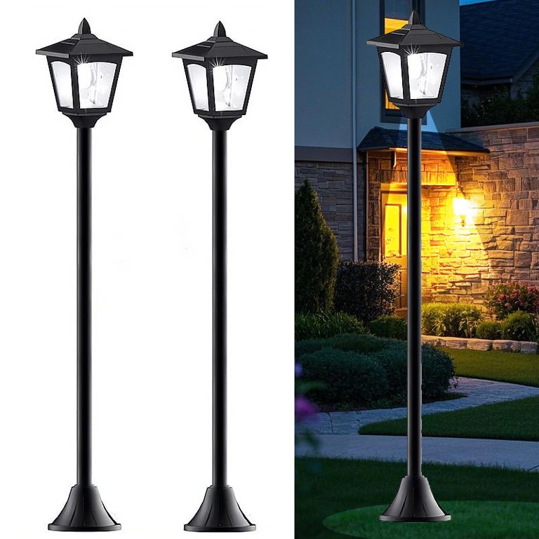 Lighted Lamp Post With Address Sign