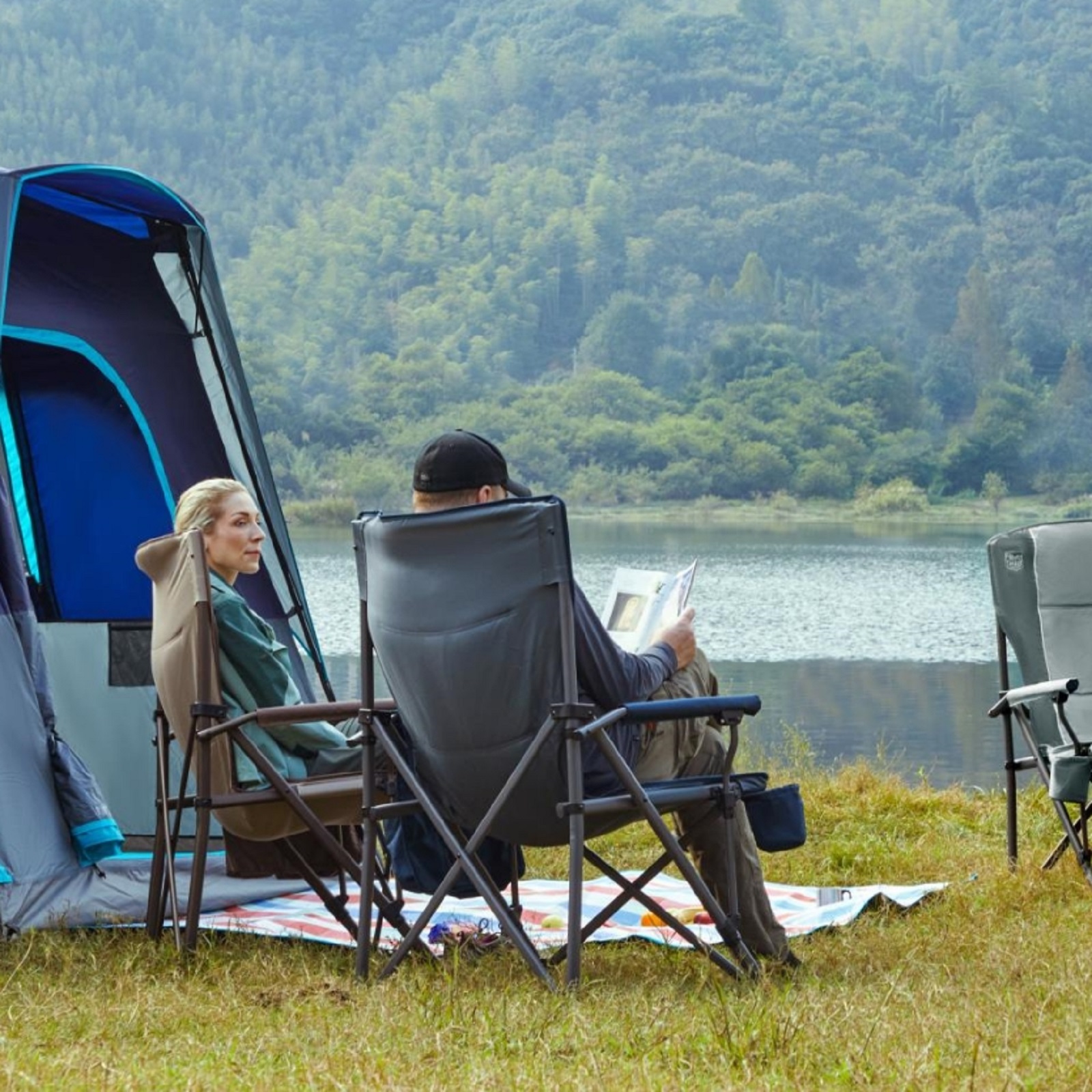 Timber Ridge Oversized Outdoor Folding Camping Chair, Heavy Duty High ...