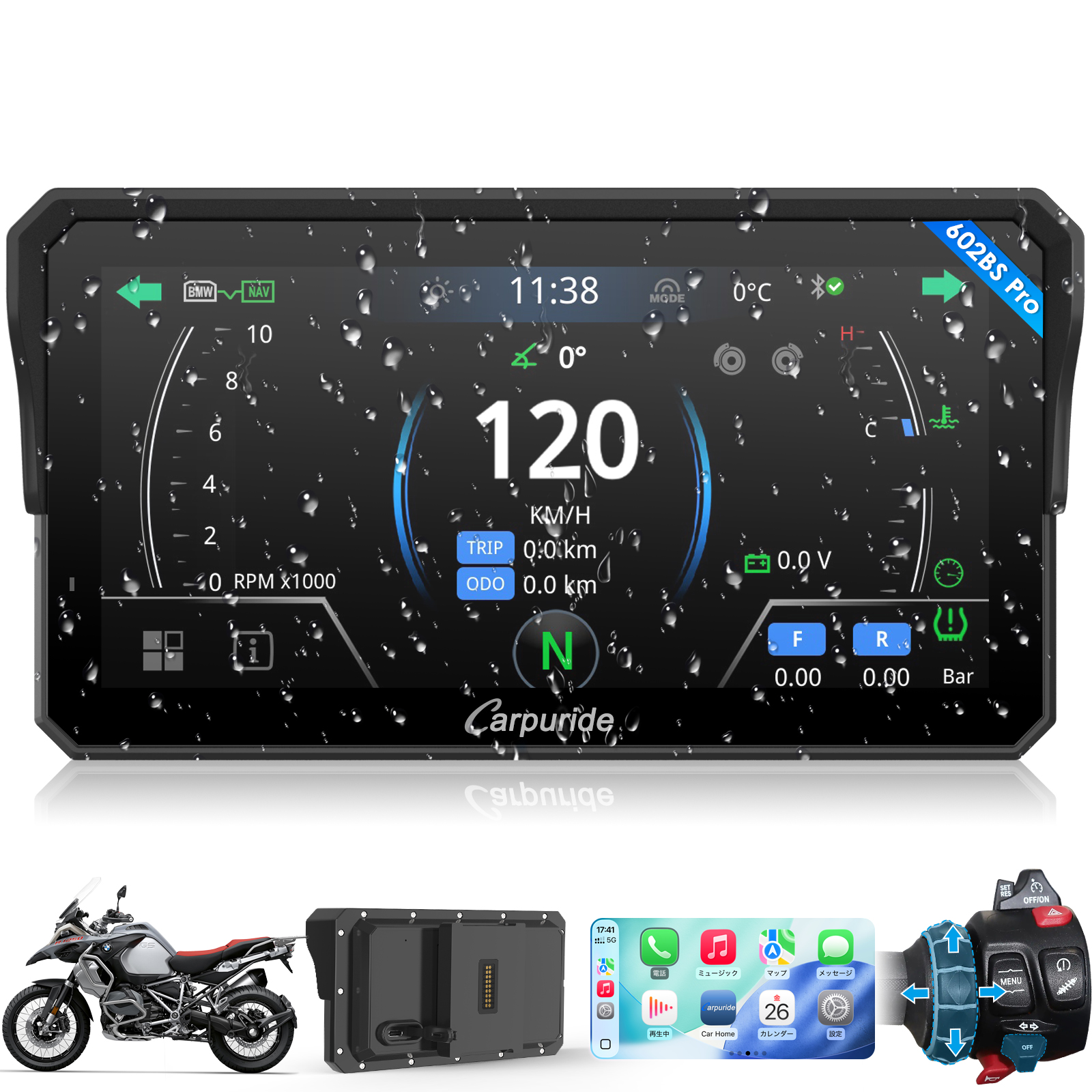 Carpuride for BMW Motorcycle CarPlay & Android Auto Dual Bluetooth ...