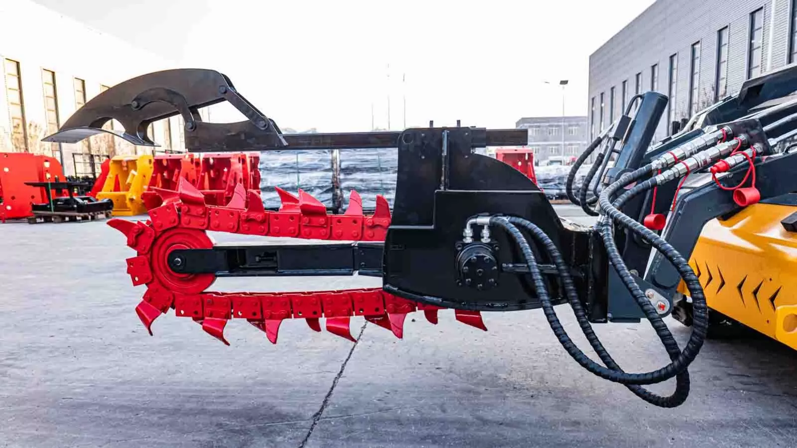MMS Hydraulic Trencher Attachment For Mini Skid Steer Loader Trencher ...