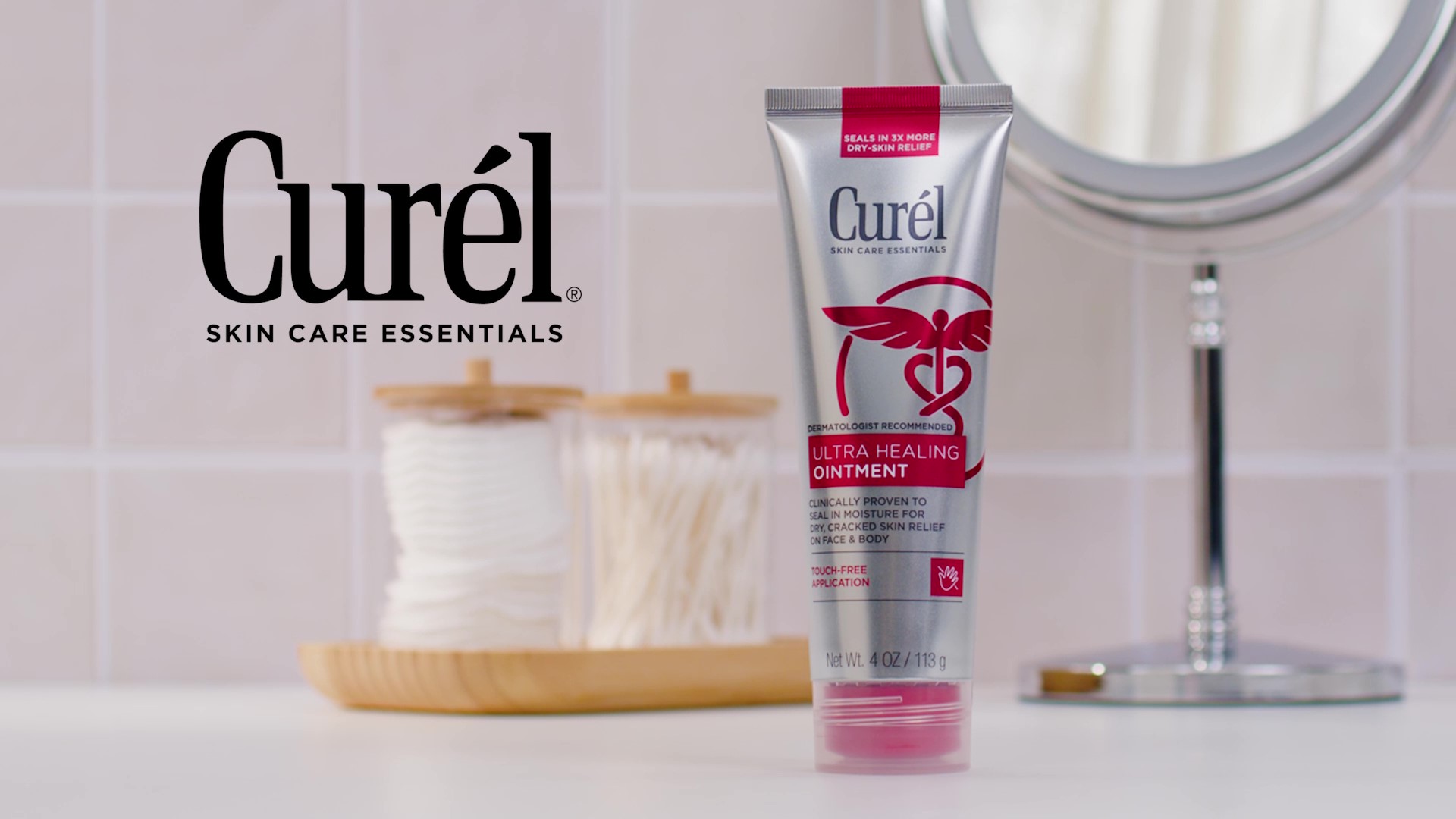Curel Ultra Healing Ointment with Touch Free Applicator, Body and Face ...