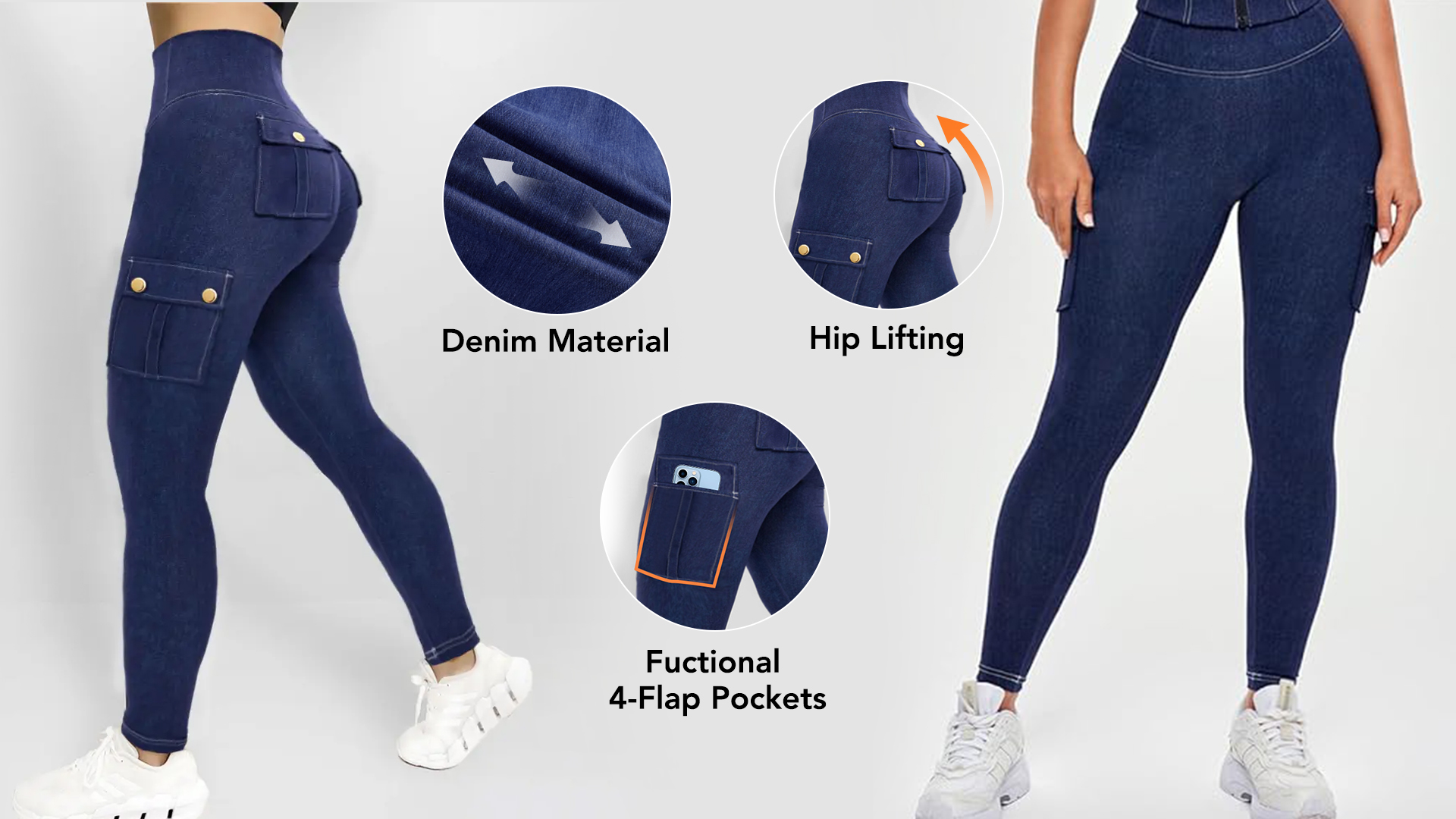 ChicMe Leggings for Women Solid Color High Waist Tummy Control Butt ...