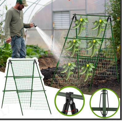 Swiftstock 48" x 16" Cucumber Trellis, Foldable Frame Metal Garden ...