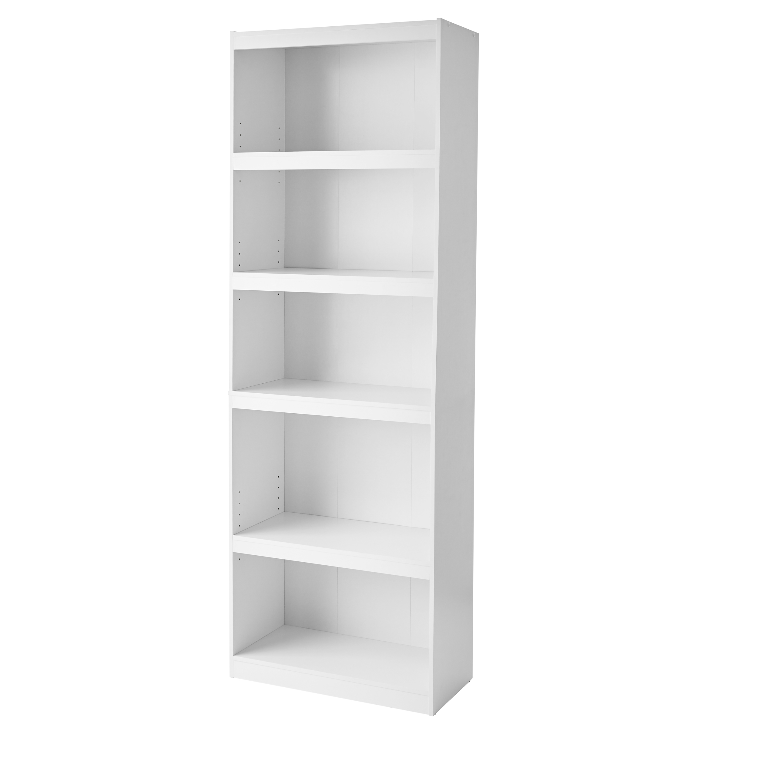 Mainstays Framed 5-Shelf Bookcase with Adjustable Shelves, White ...