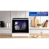 "AIRMSEN Portable Countertop Dishwasher, 5L Built-in Water Tank, 5 ...