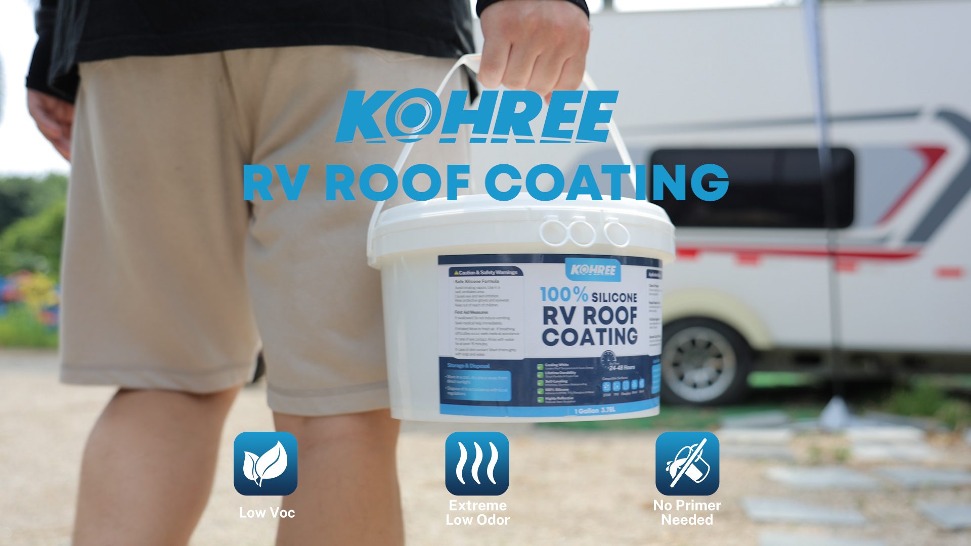 Kohree RV Roof Coating - 100% Silicone Liquid Rubber -UV Resistant ...